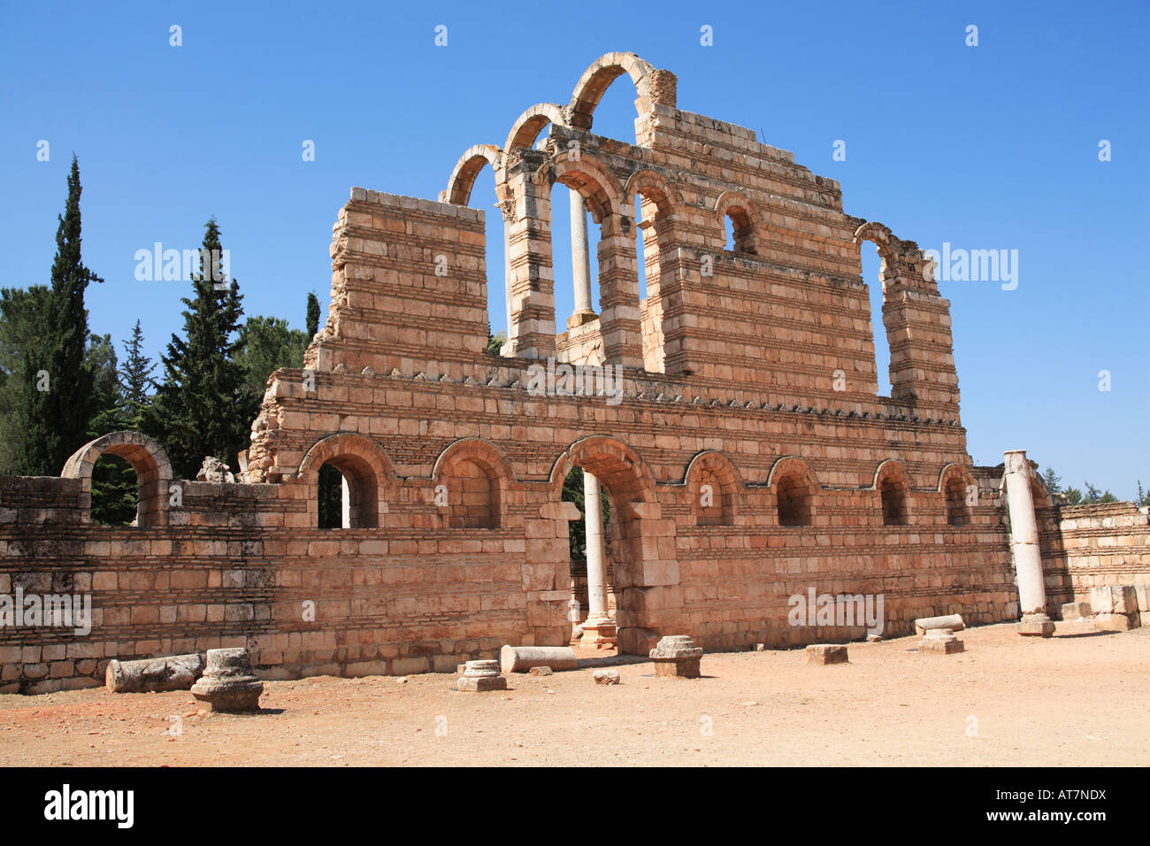 The Great Palace Umayyad period ruins in the ancient city of Aanjar ...