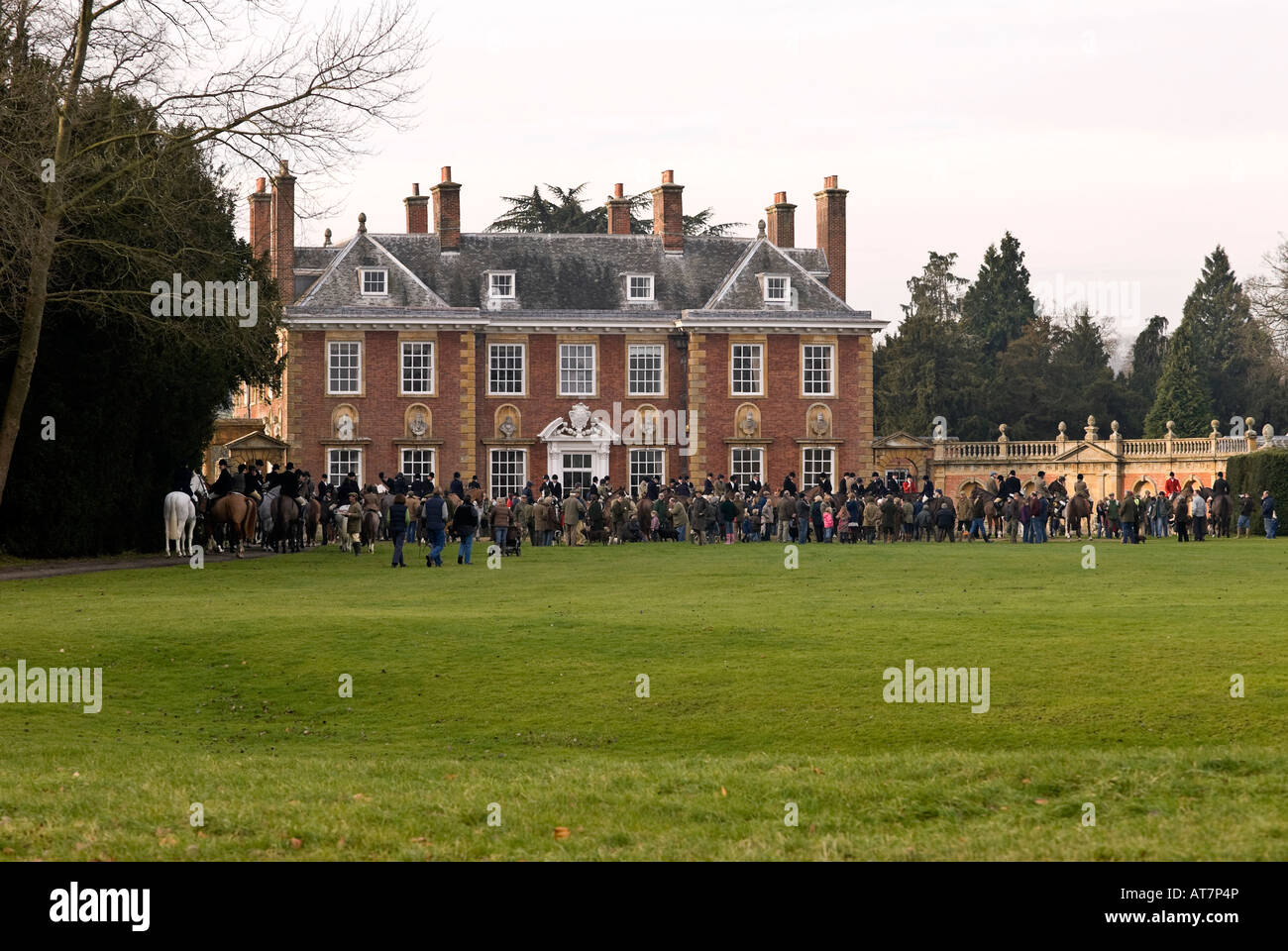 A meeting of the Warwickshire hunt at Honington Hall, Warwickshire ...