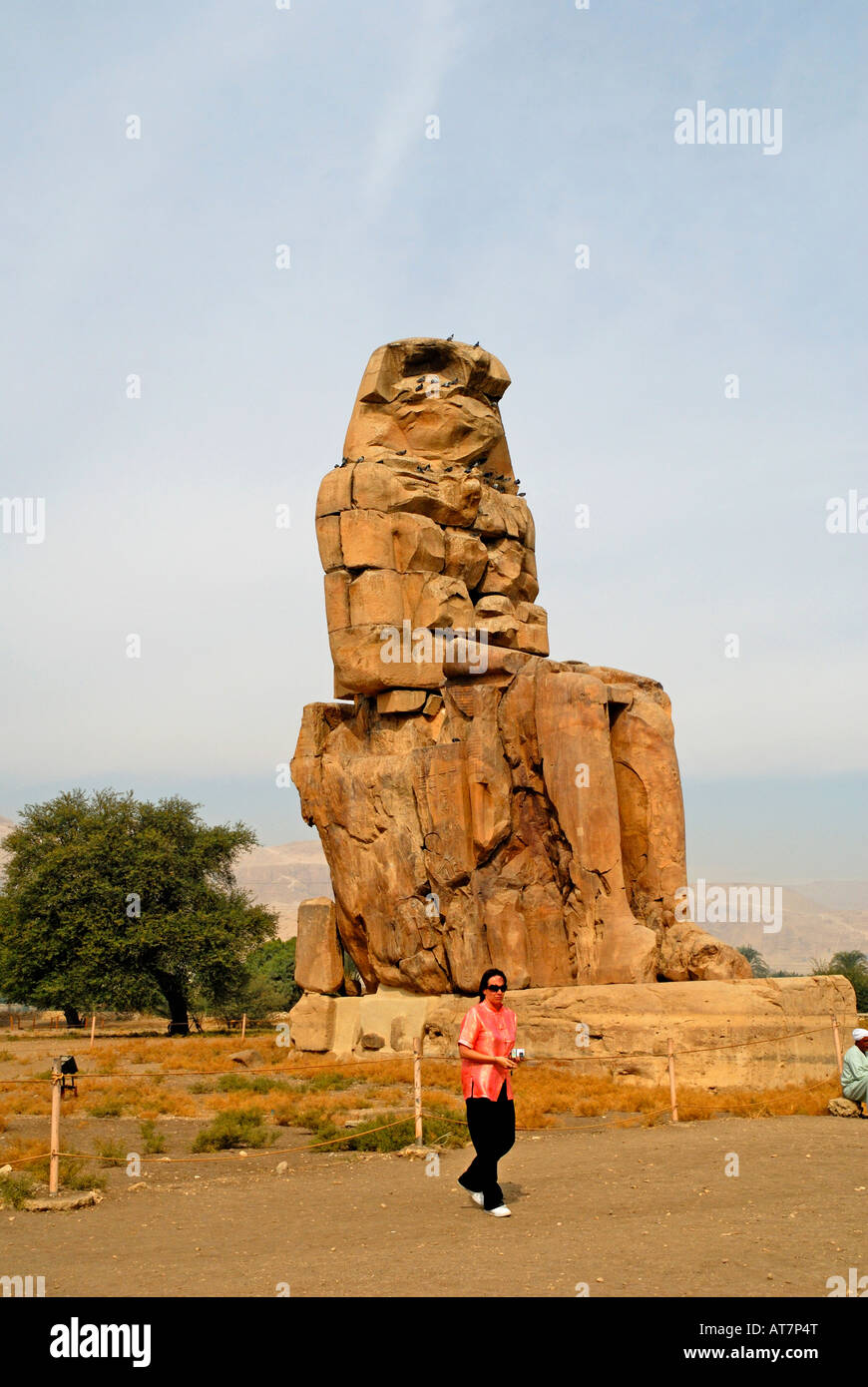 The Colossus of Memnon on the outskirts of Luxor in Egypt are two ...