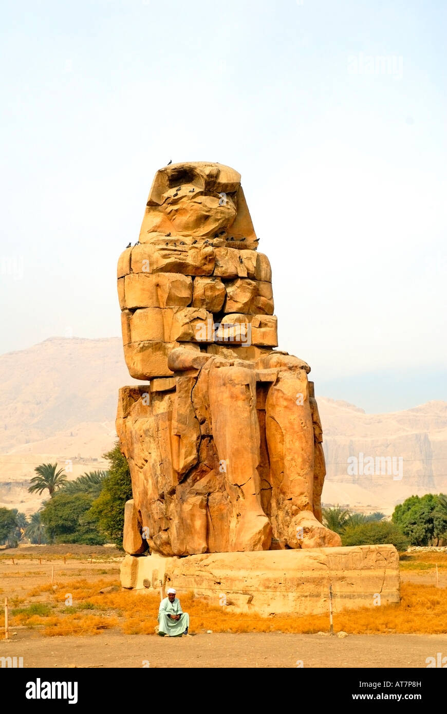 The Colossus of Memnon on the outskirts of Luxor in Egypt are two ...