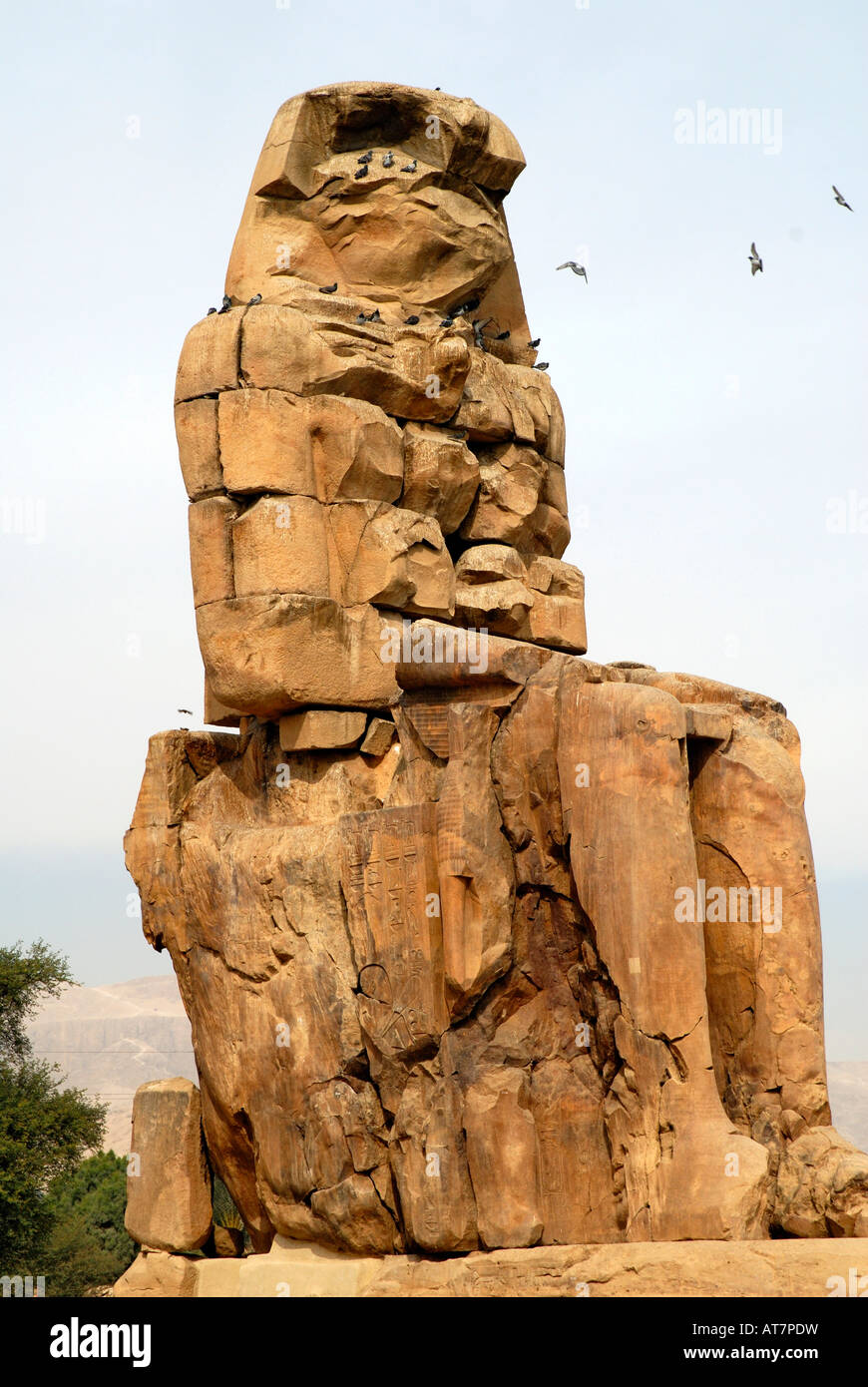 The Colossus of Memnon on the outskirts of Luxor in Egypt are two ...