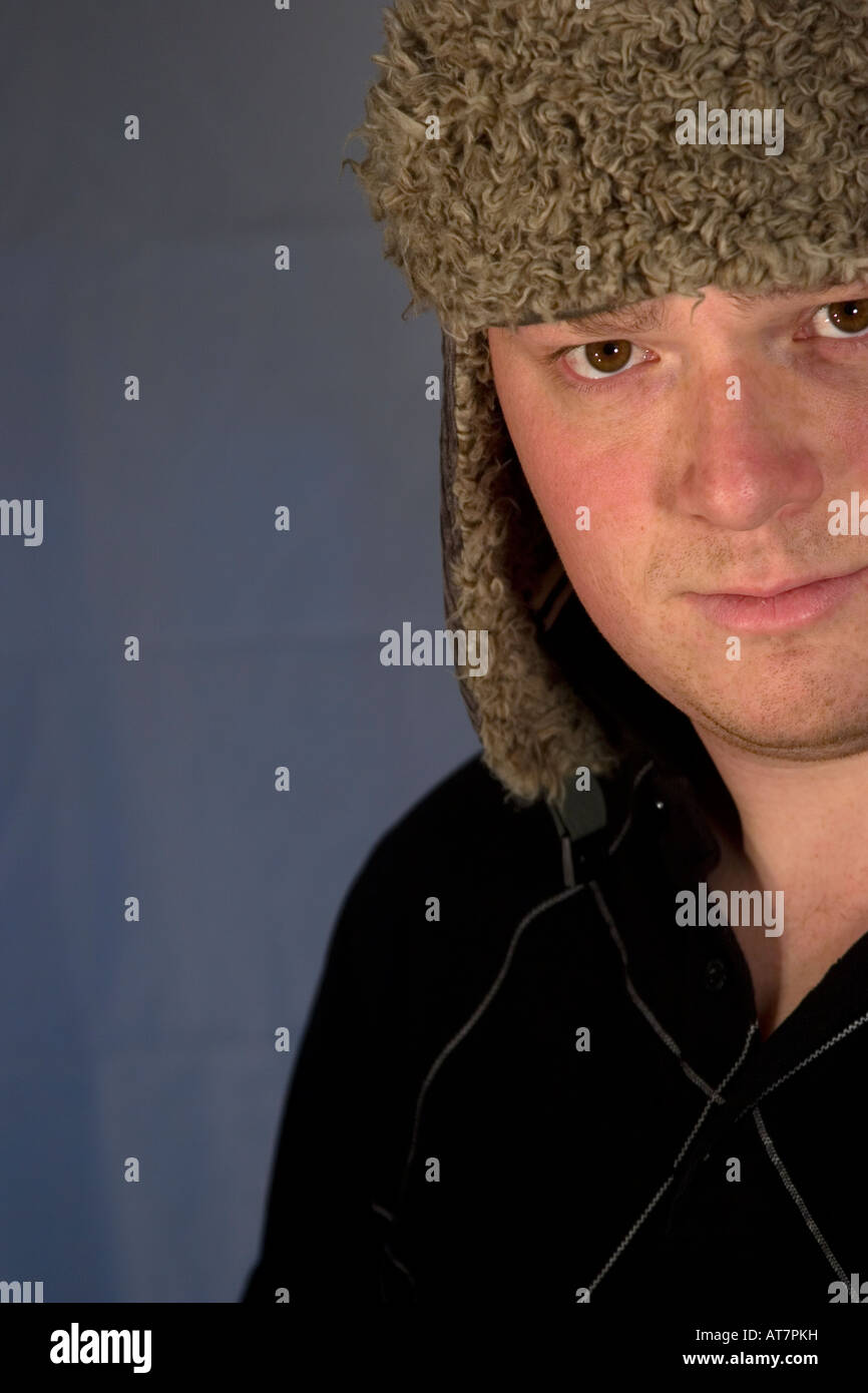 Male in Russian type hat Stock Photo - Alamy