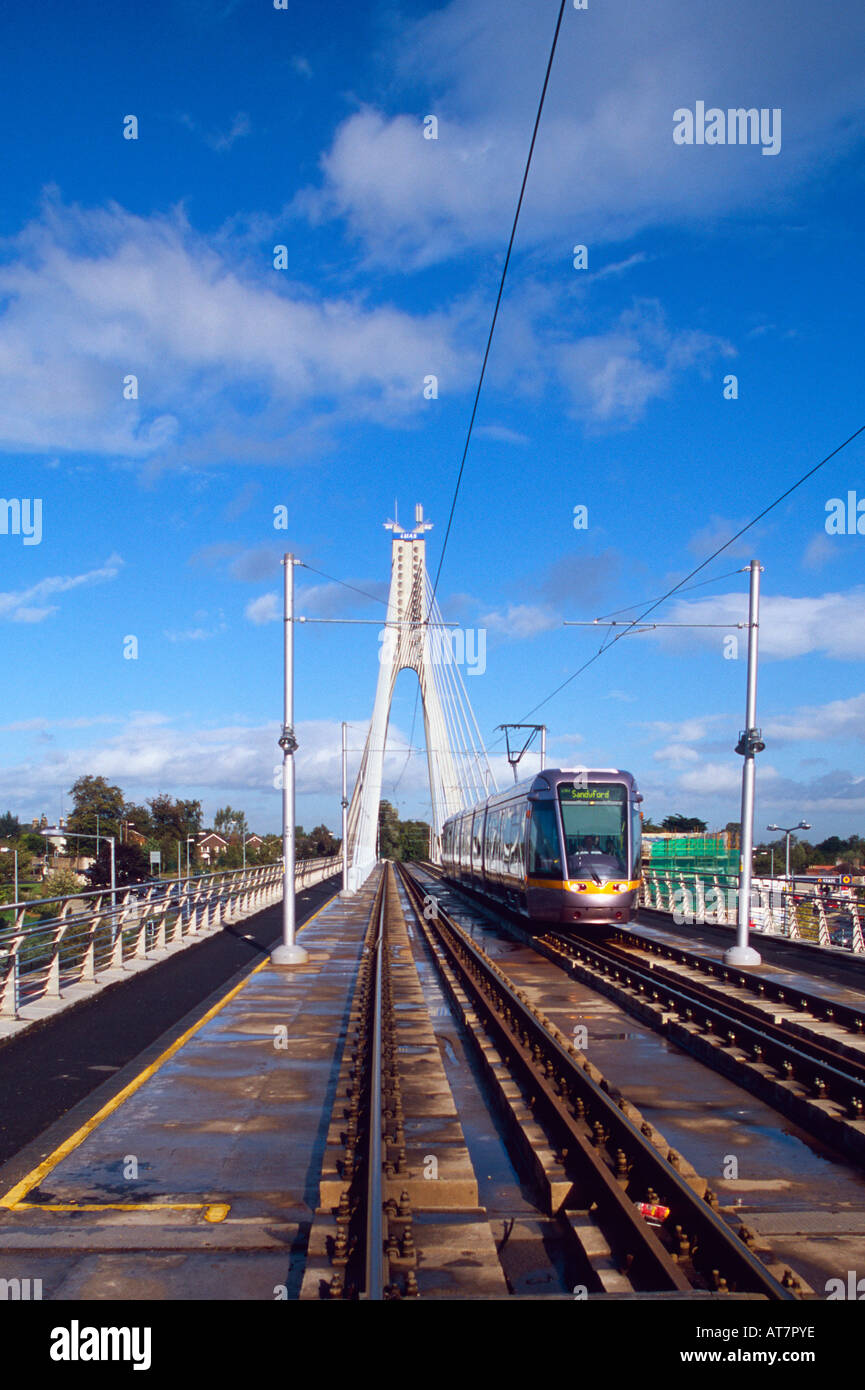 tram crossing Luas bridge, Dundrum, Dublin, Ireland Stock Photo - Alamy