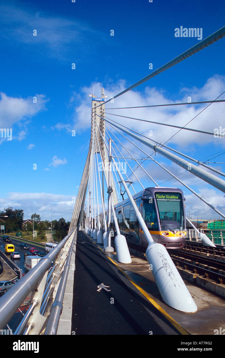 tram arriving, Luas bridge, Dundrum, Dublin, Ireland Stock Photo - Alamy