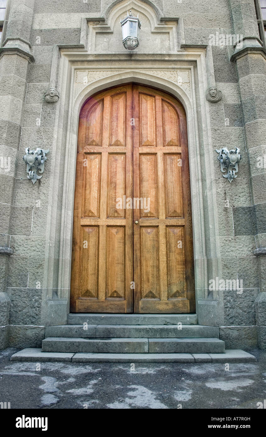 Wooden doors in ancient castle Stock Photo - Alamy