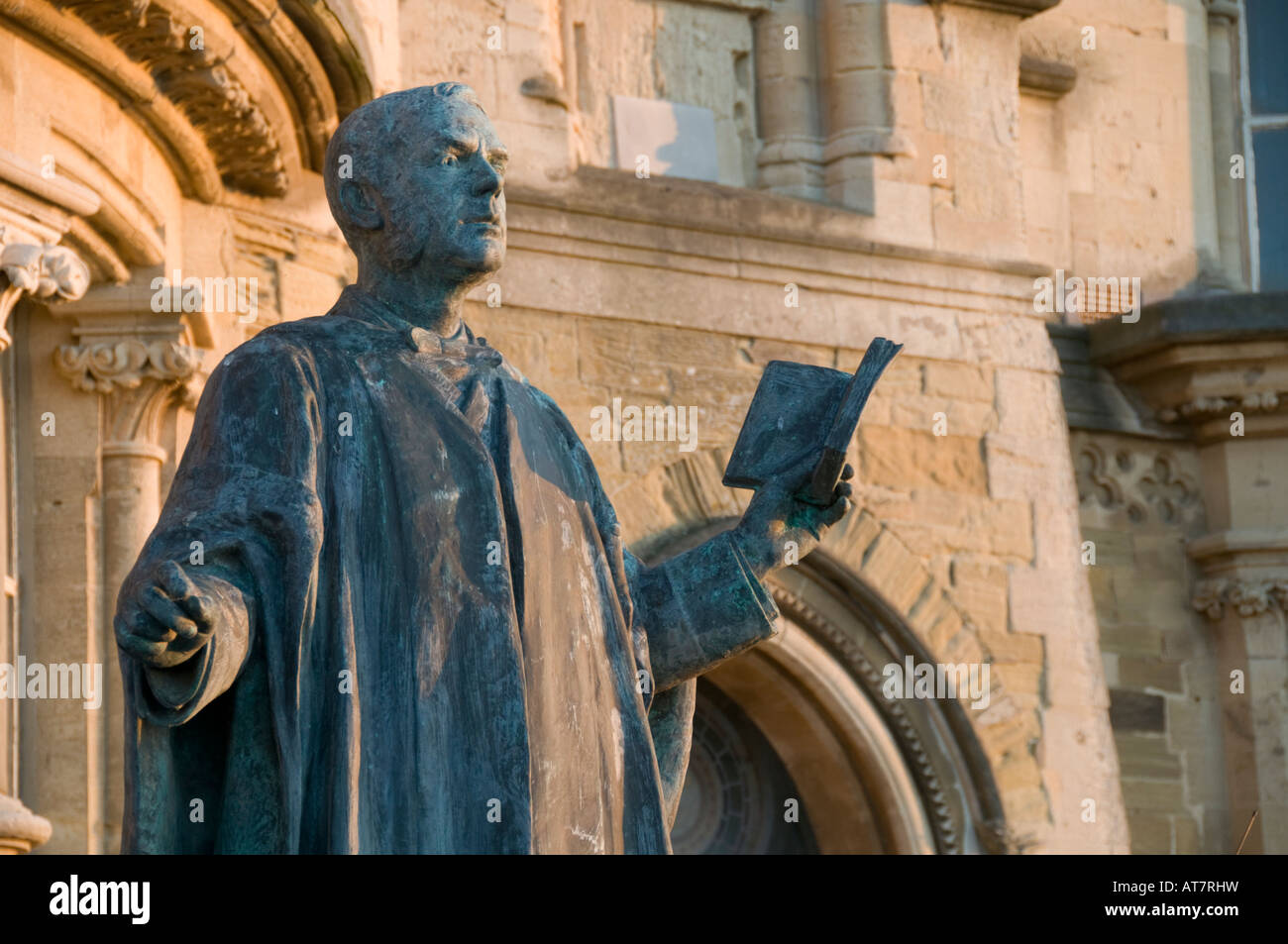 Statue of Thomas Charles Edwards - first principal of the college ...