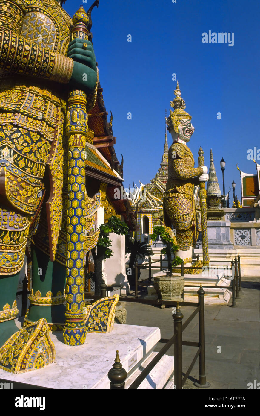 Giant statues standing guard at Grand Palace BANGKOK Thailand Stock ...