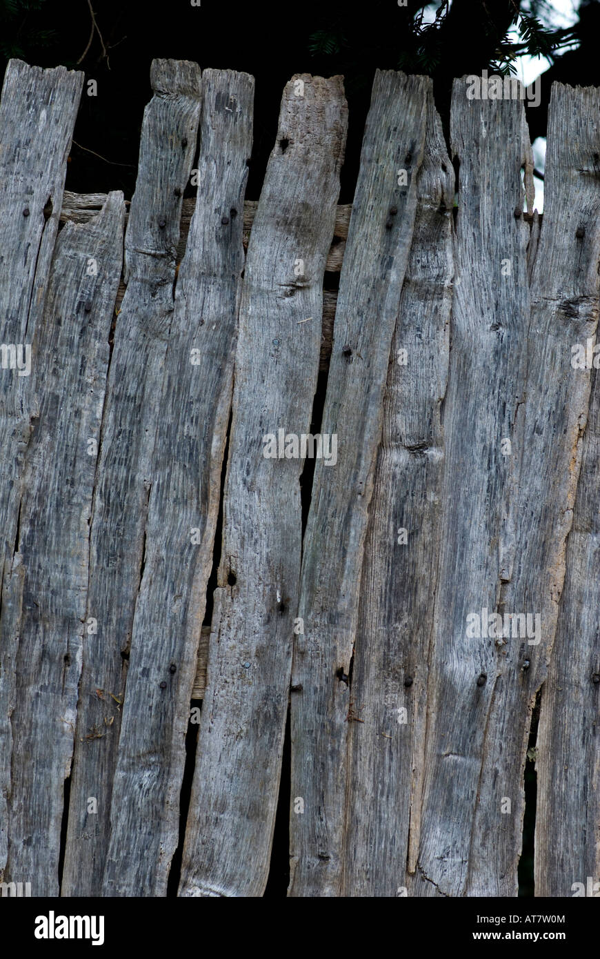 A rustic panelled timber fence Stock Photo - Alamy