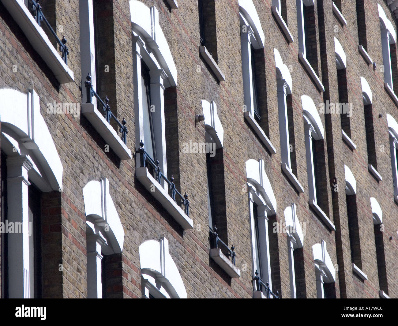 Charing Cross Road apartment windows from an oblique angle Stock Photo ...