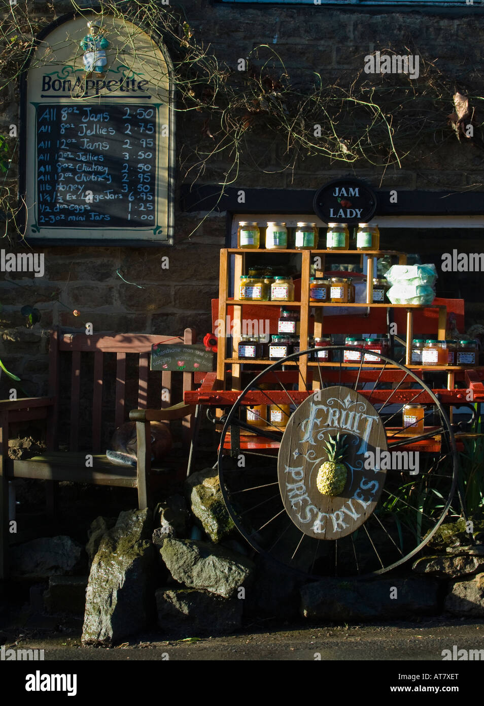 Stall displaying jams and preserves for sale Stock Photo - Alamy