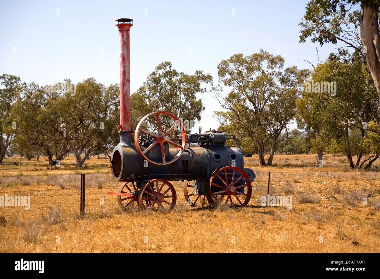 antique steam engine abandoned in a paddock in outback Australia Stock ...