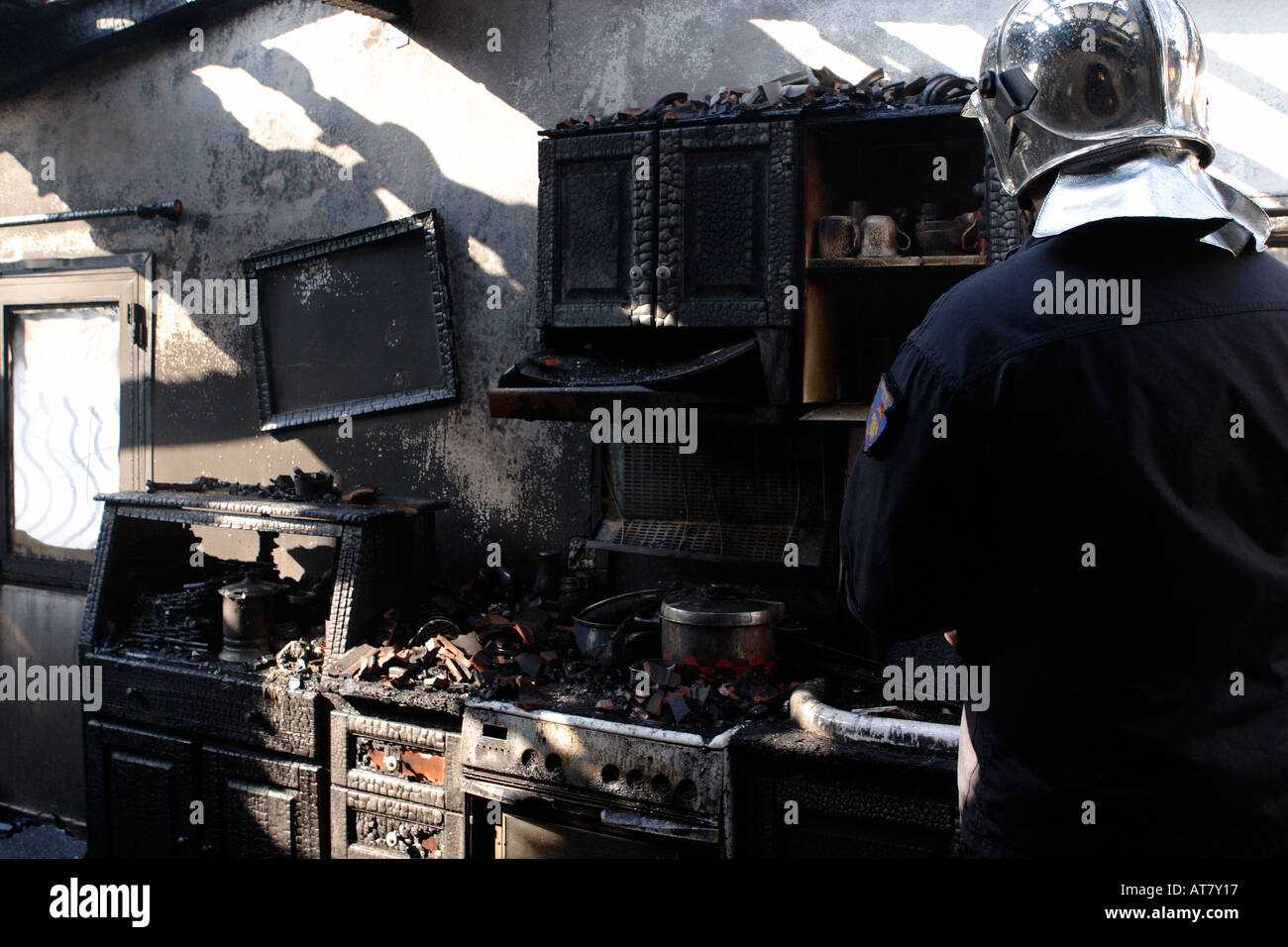 Burned fireman helmet hi-res stock photography and images - Alamy