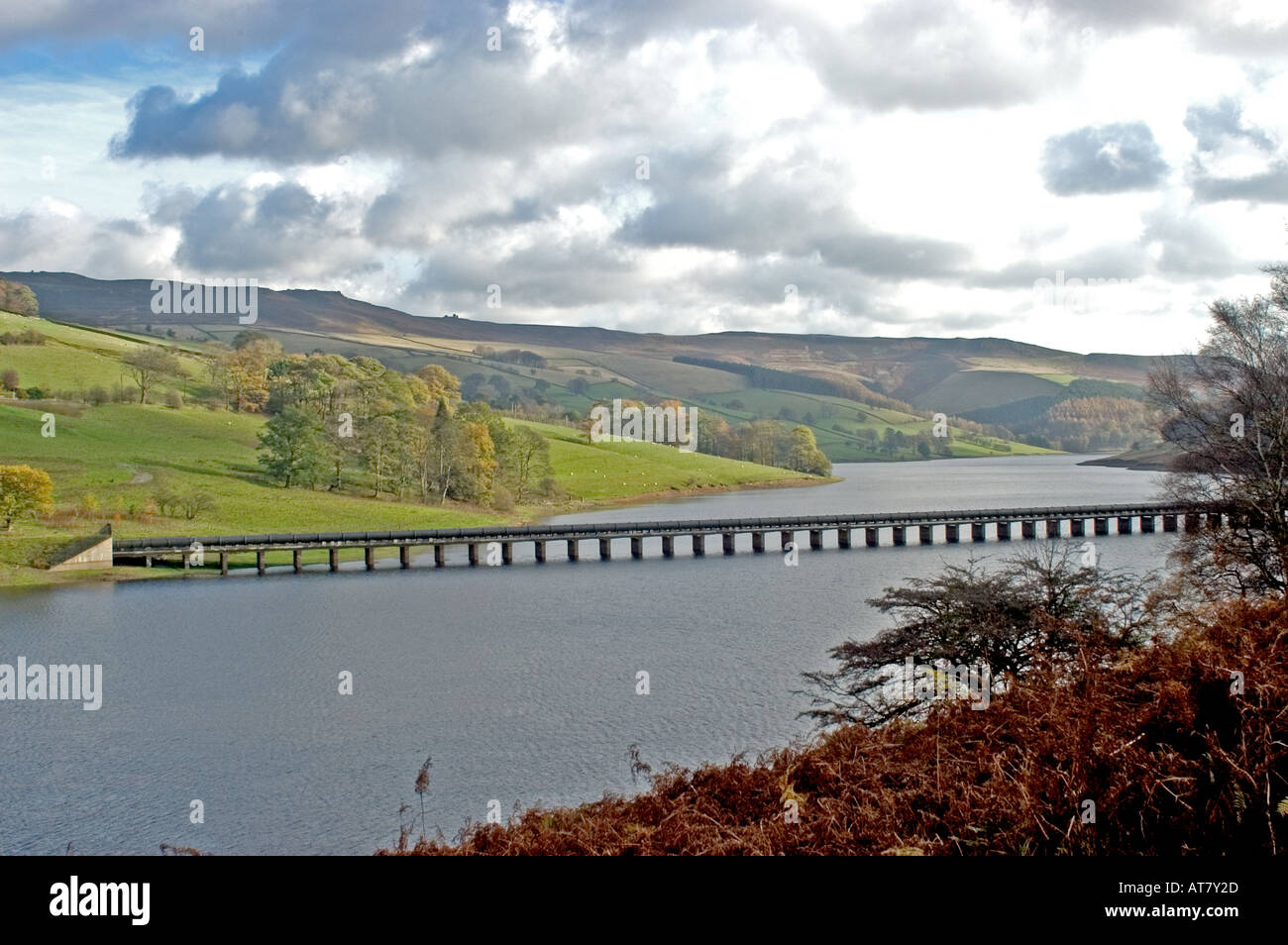 Derwent Reservoir Aqueduct in autumn Stock Photo - Alamy