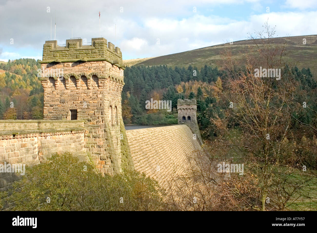Derwent Reservoir Towers Stock Photo - Alamy