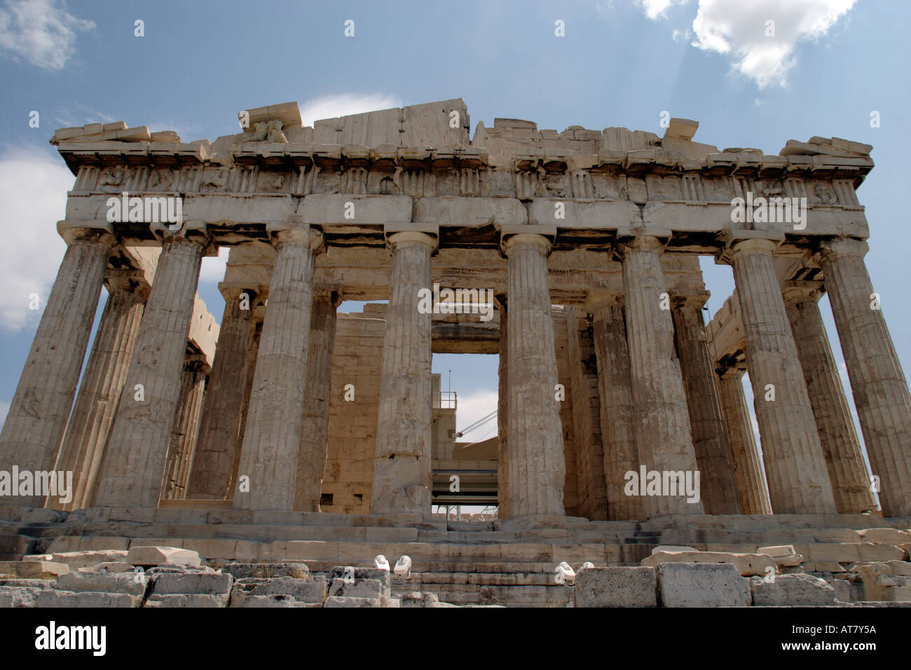 The main facade of The Parthenon most perfect example of the Doric ...