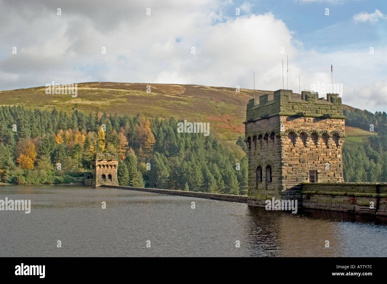 Derwent Reservoir Towers Stock Photo - Alamy