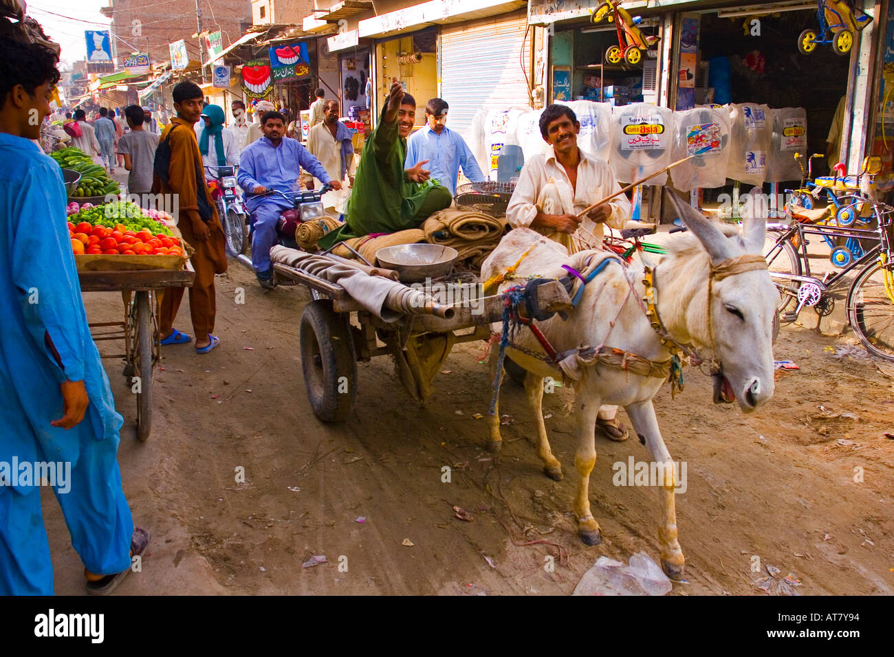 Walking through Uch Sharif main bazaar Uch Sharif Pakistan Stock Photo ...
