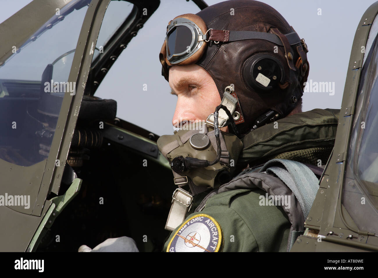 Pilot in Spitfire Stock Photo - Alamy