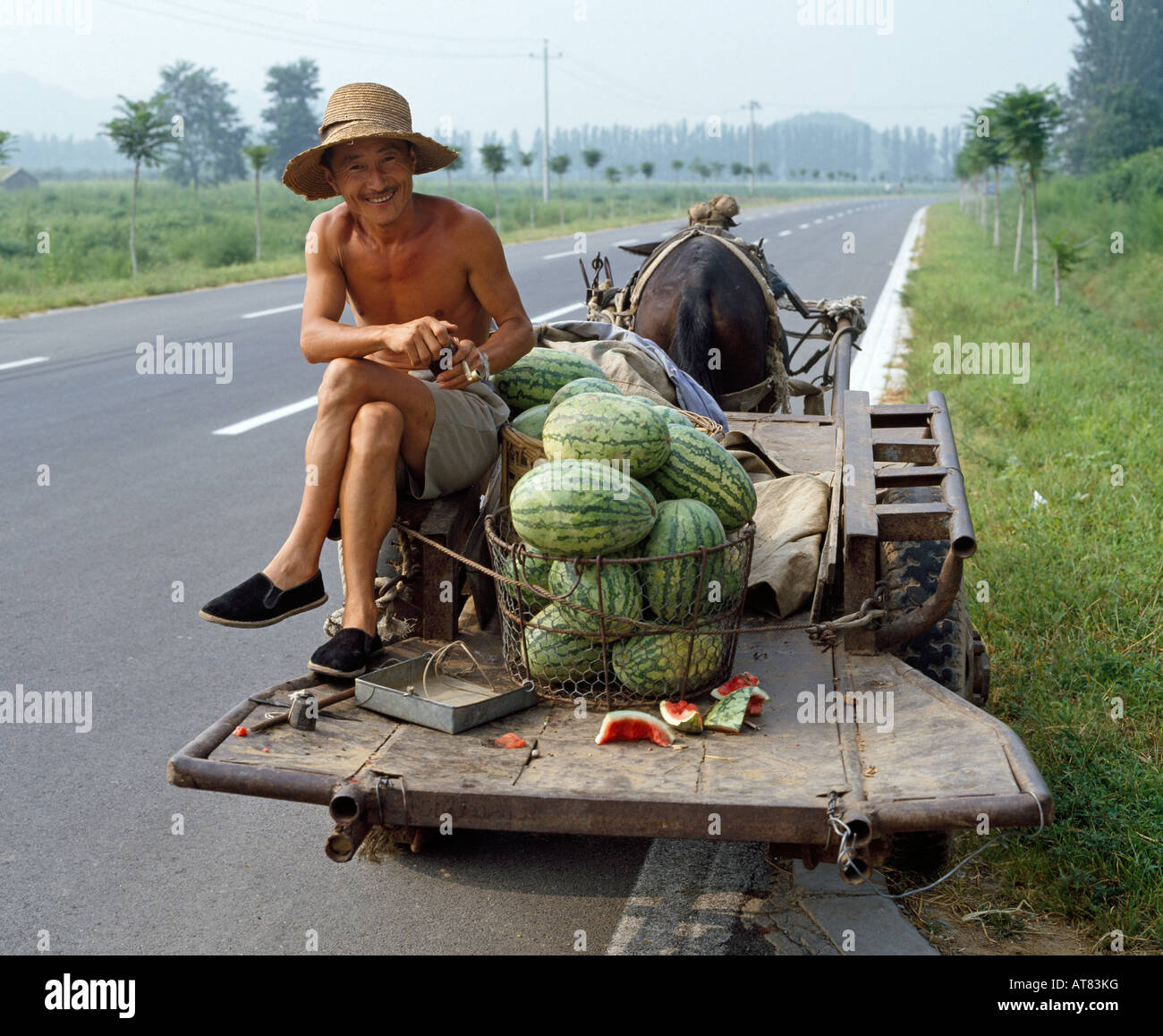 Melon Seller China Stock Photo - Alamy