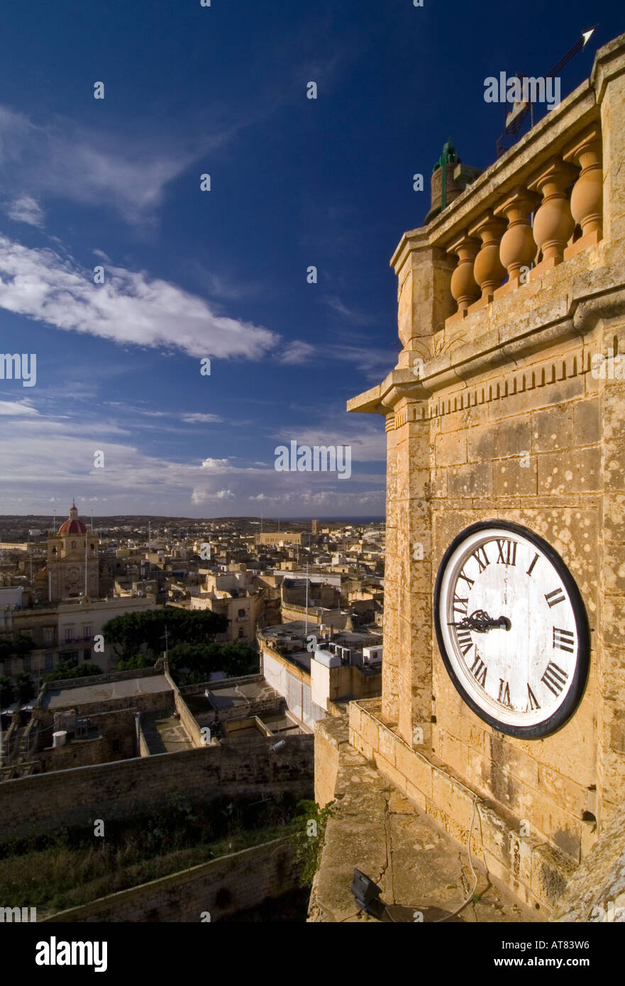 Citadel clock tower Gozo Malta Stock Photo - Alamy