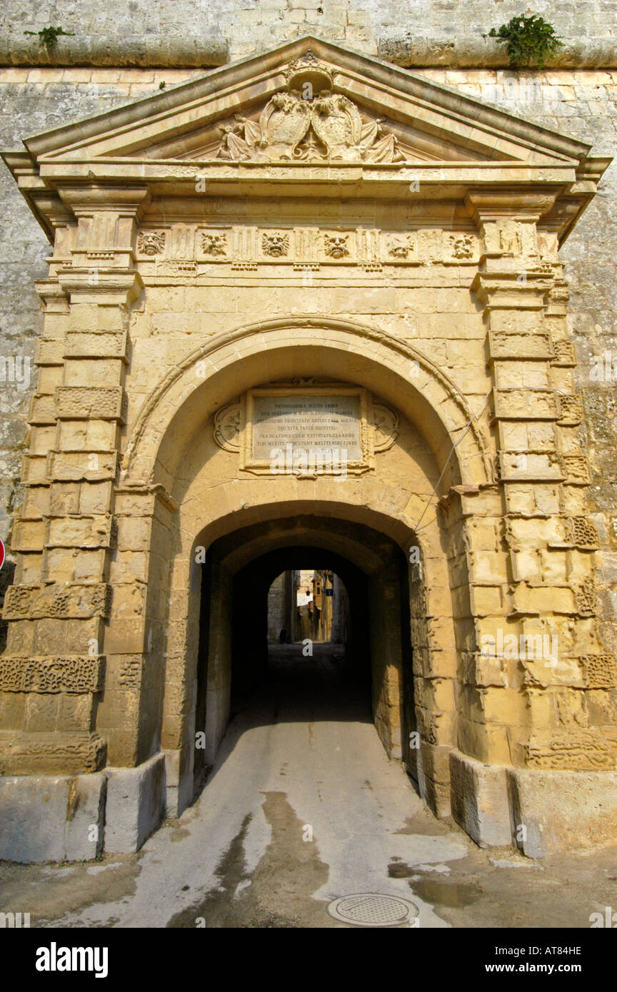 Greek Gate Mdina Silent City Malta Stock Photo: 9276189 - Alamy