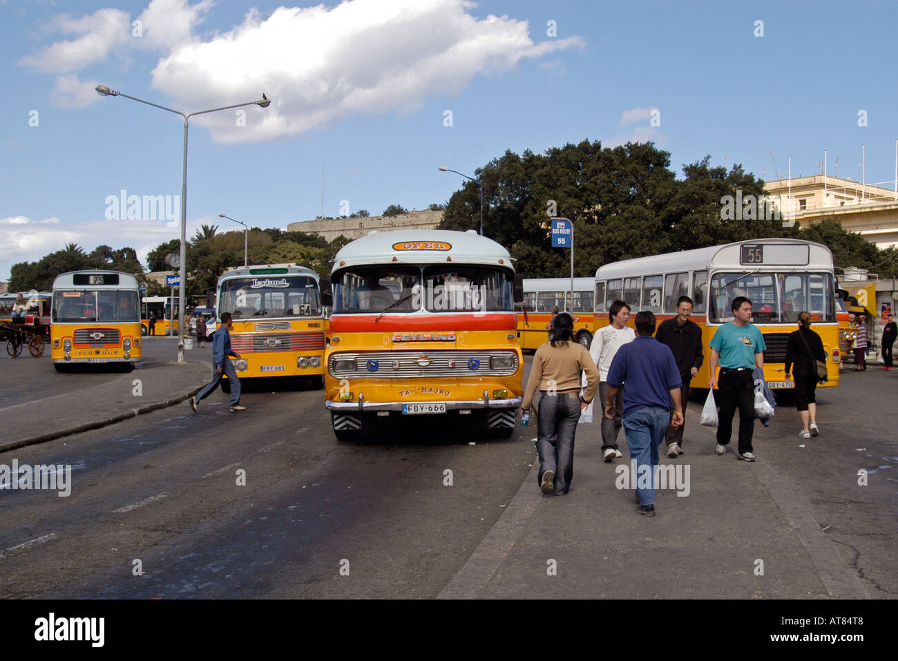 Valletta bus station Malta Stock Photo - Alamy