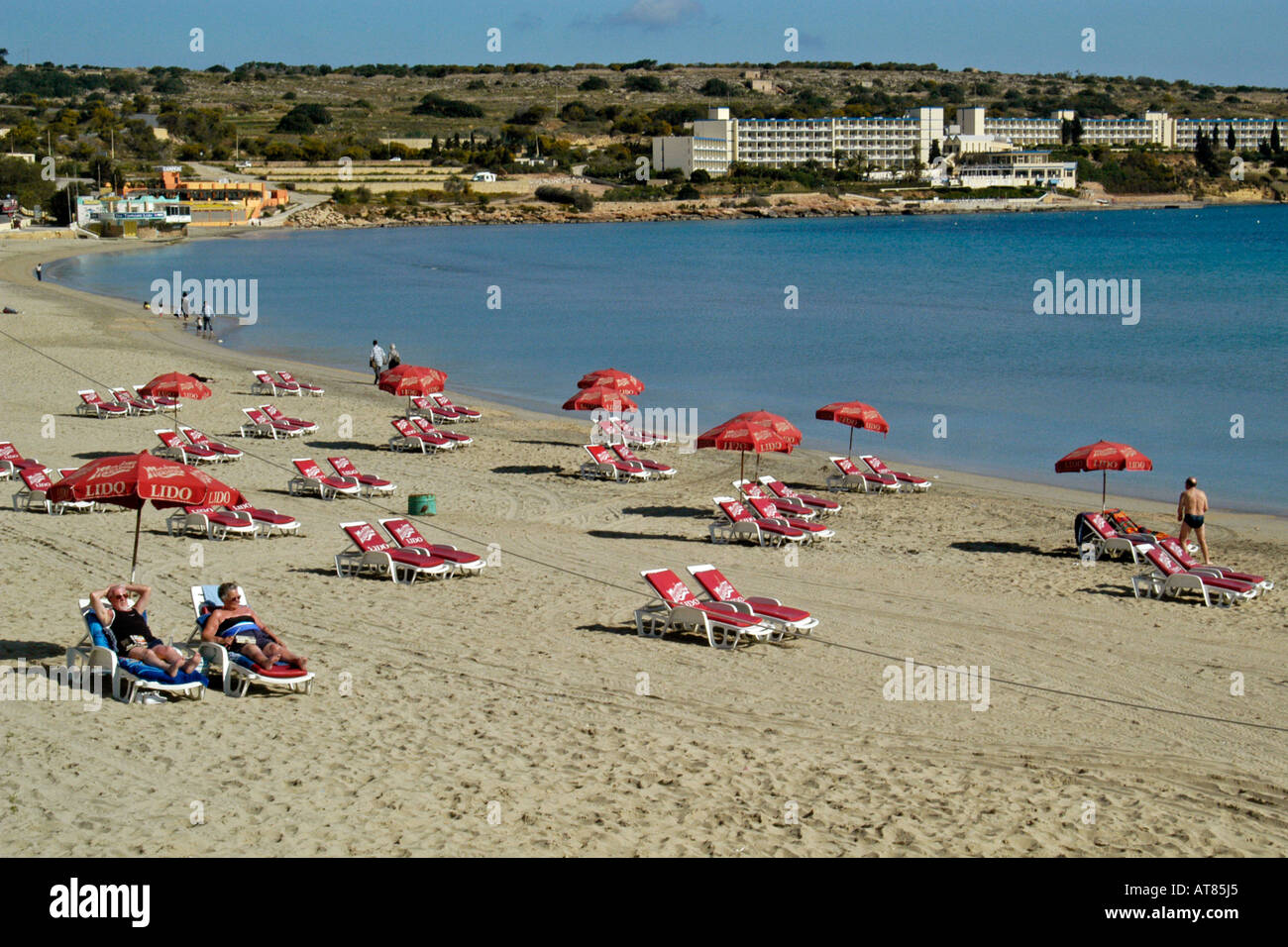 Beach at Mellieha, Malta Stock Photo - Alamy