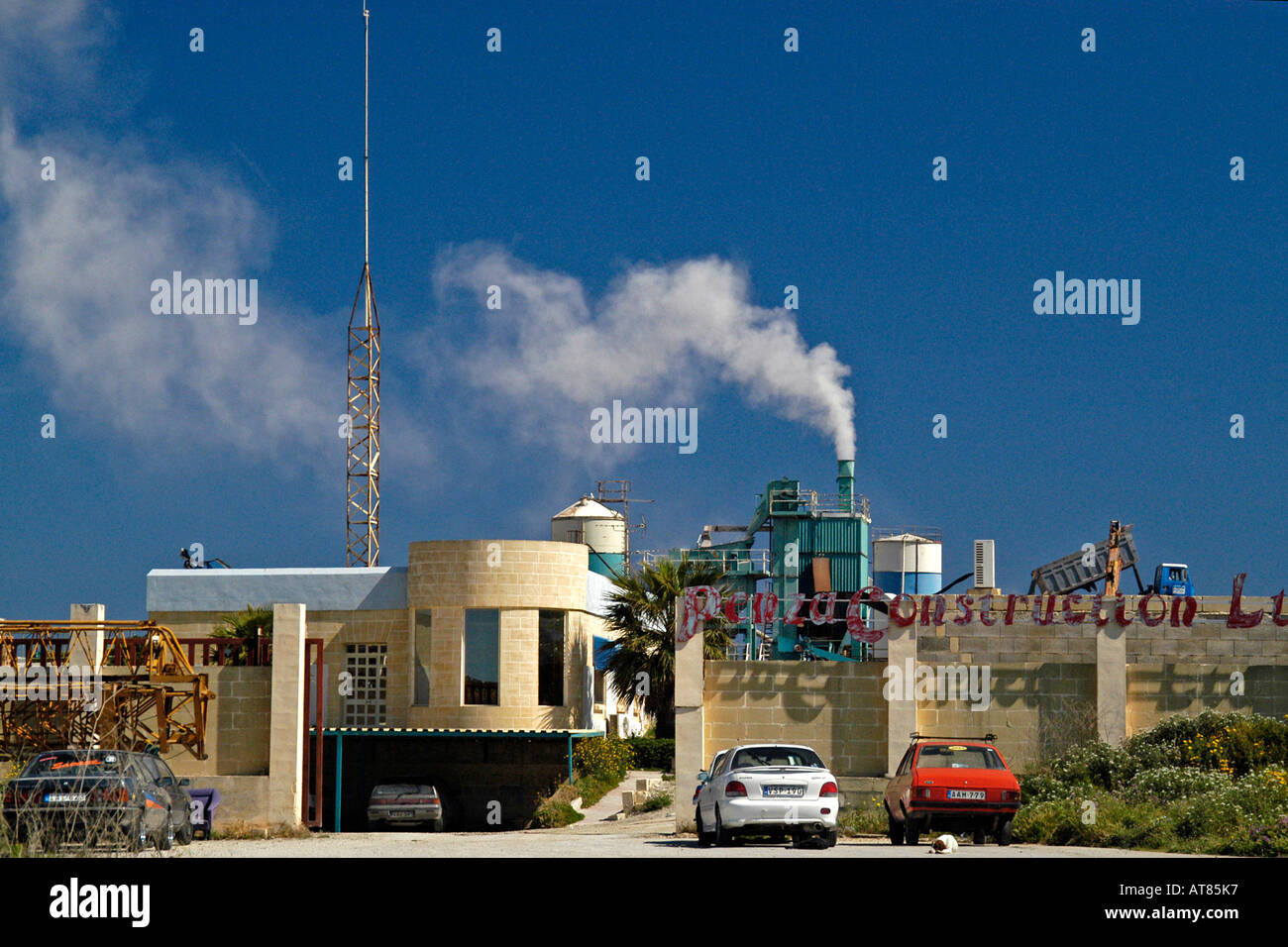 Pollution cement factory Malta Stock Photo - Alamy