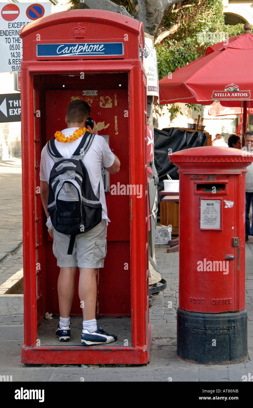 British telephone and Post box Valletta Malta Stock Photo - Alamy