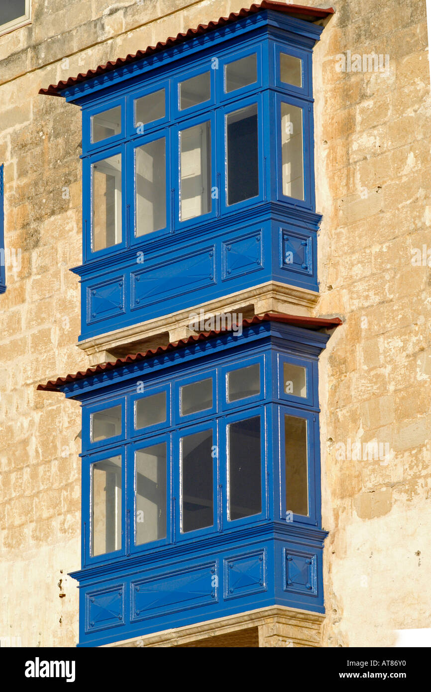 Typical Maltese balcony Valletta Malta Stock Photo - Alamy