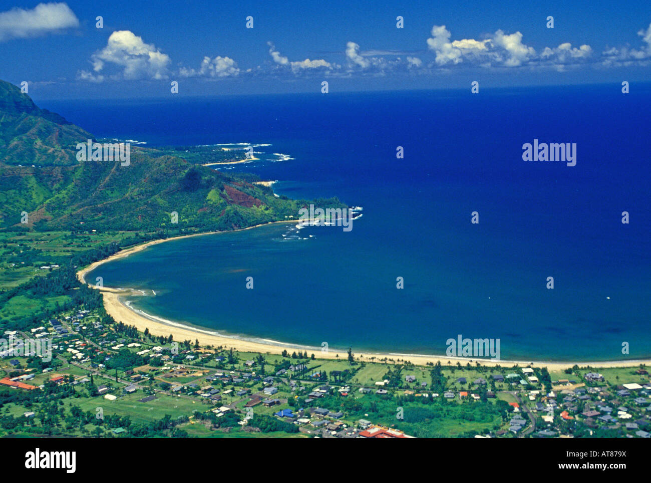 Hanalei Bay, Kauai, aerial Stock Photo - Alamy