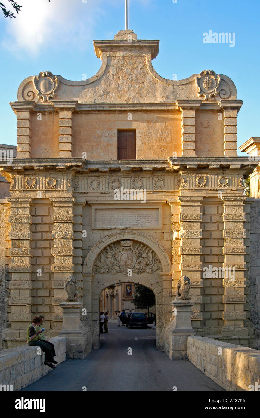 Main Gate Mdina Silent City Malta Stock Photo - Alamy