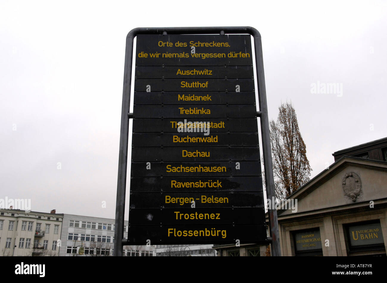 holocaust memorial sign wittenbergplatz berlin nazi death camps ...