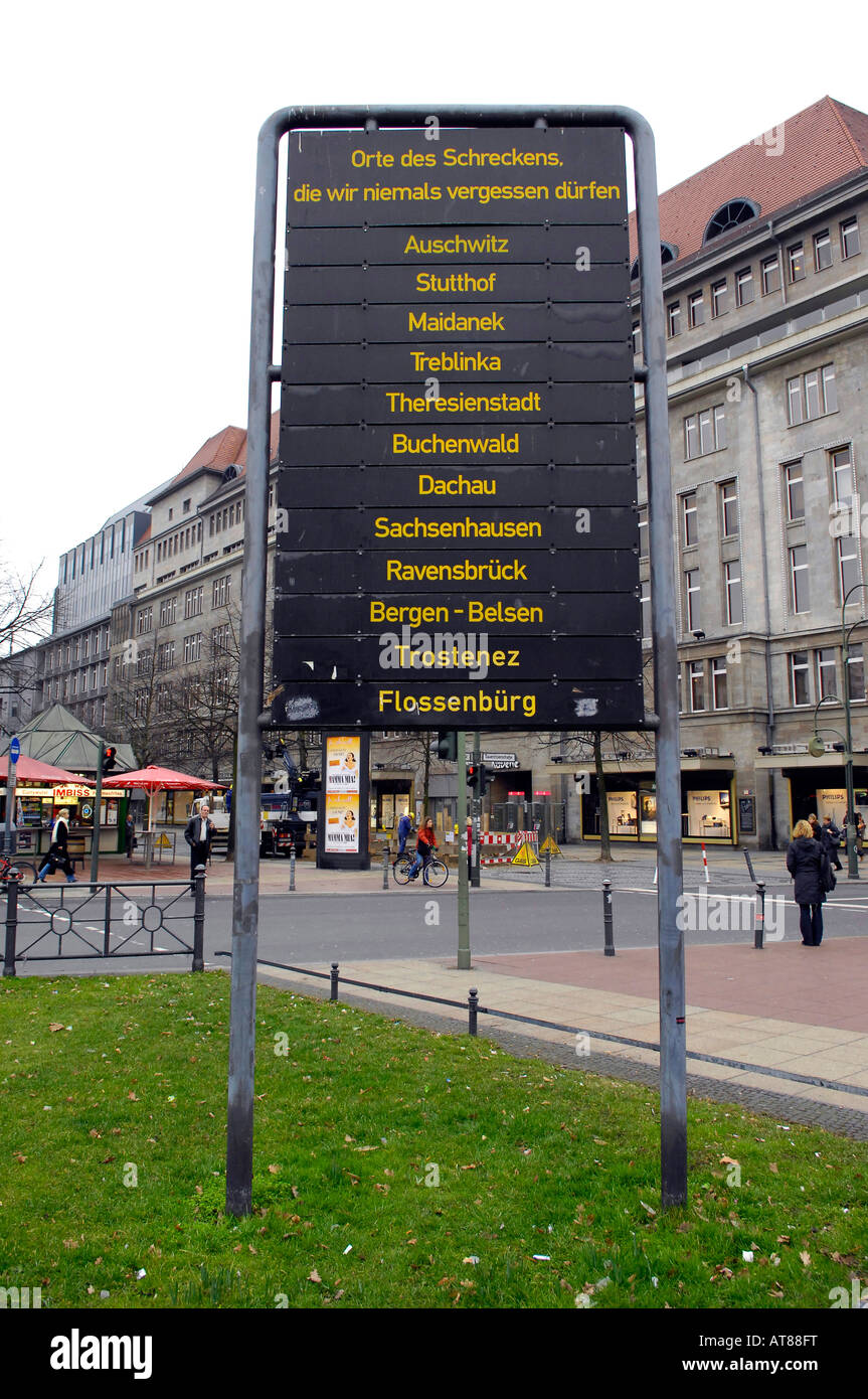 holocaust memorial sign wittenbergplatz berlin nazi death camps ...