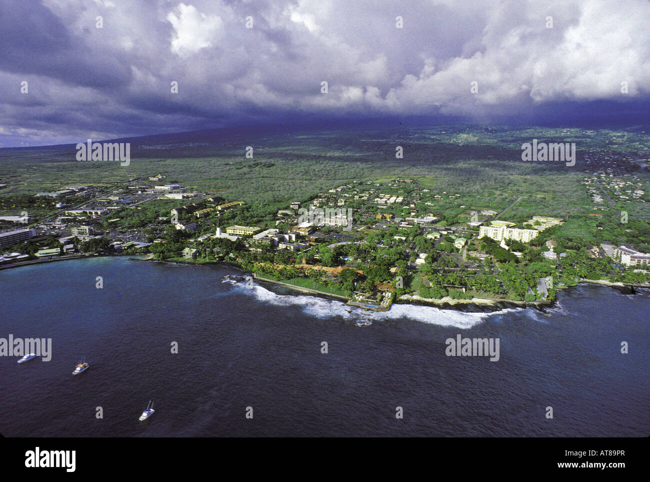 Aerial of Kailua Kona, Big Island of Hawaii Stock Photo - Alamy