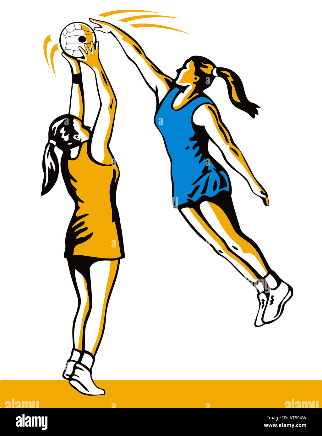 Netball player attempting to block the shot Stock Photo - Alamy