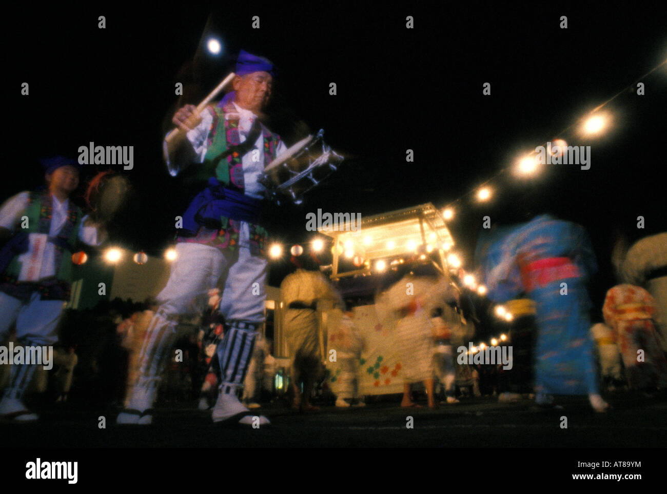 Japanese Obon festival with obon dancers honoring their ancesters Stock ...