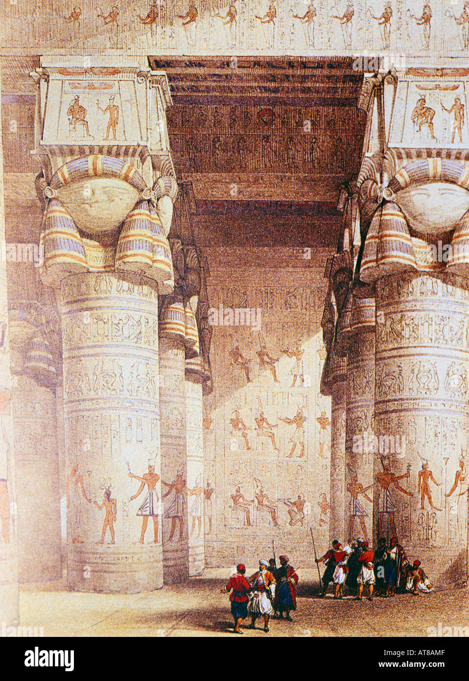 Egypt History Interior Of Dandara Temple By David Roberts Circa 1840 ...