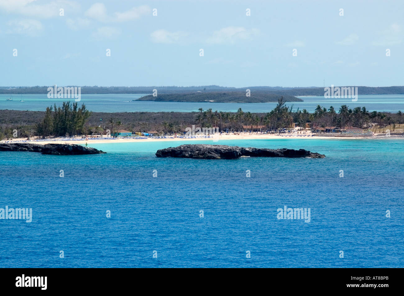 View with Small Bahamas islands Western Caribbean Stock Photo - Alamy
