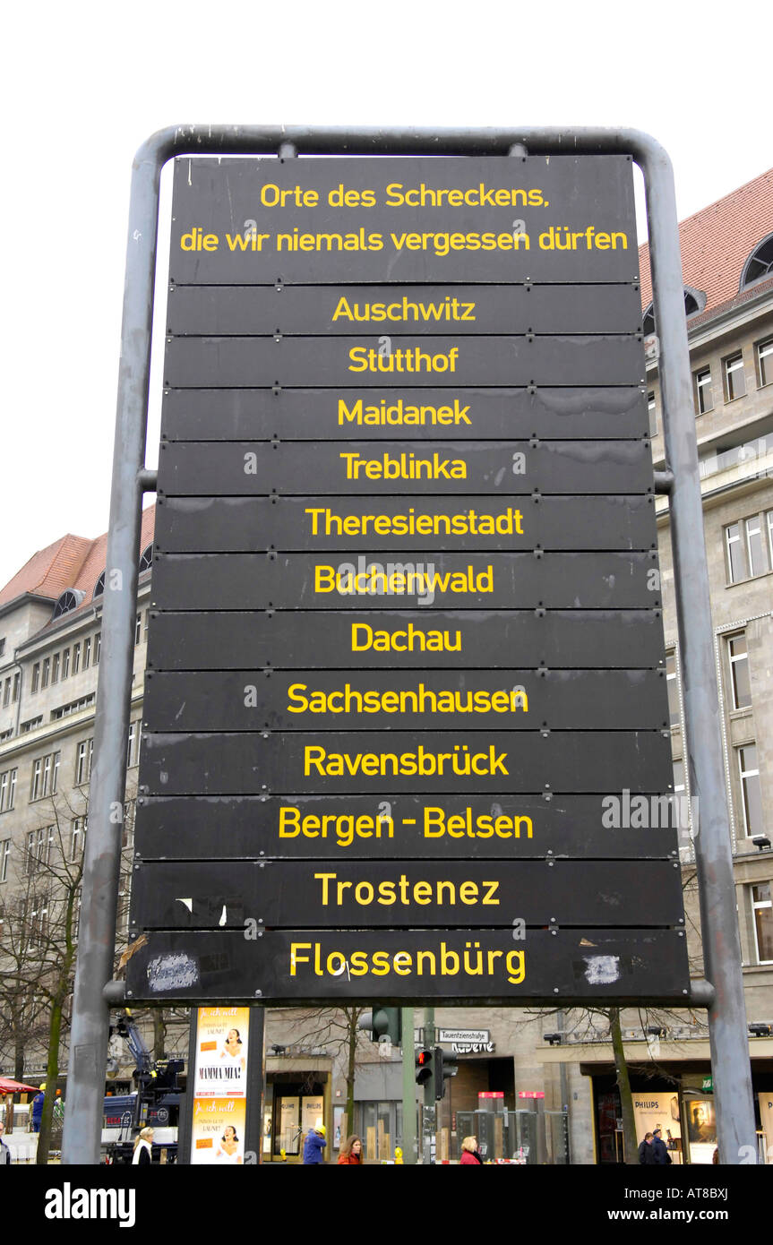 holocaust memorial sign wittenbergplatz berlin nazi death camps ...