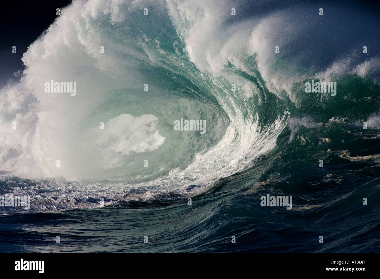 Large beautiful wave collides with backwash at the shore break of ...