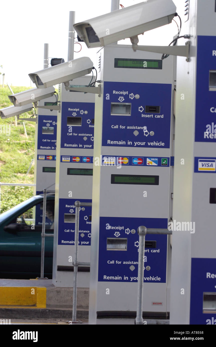 M6 toll road motorway payment booths Stock Photo - Alamy