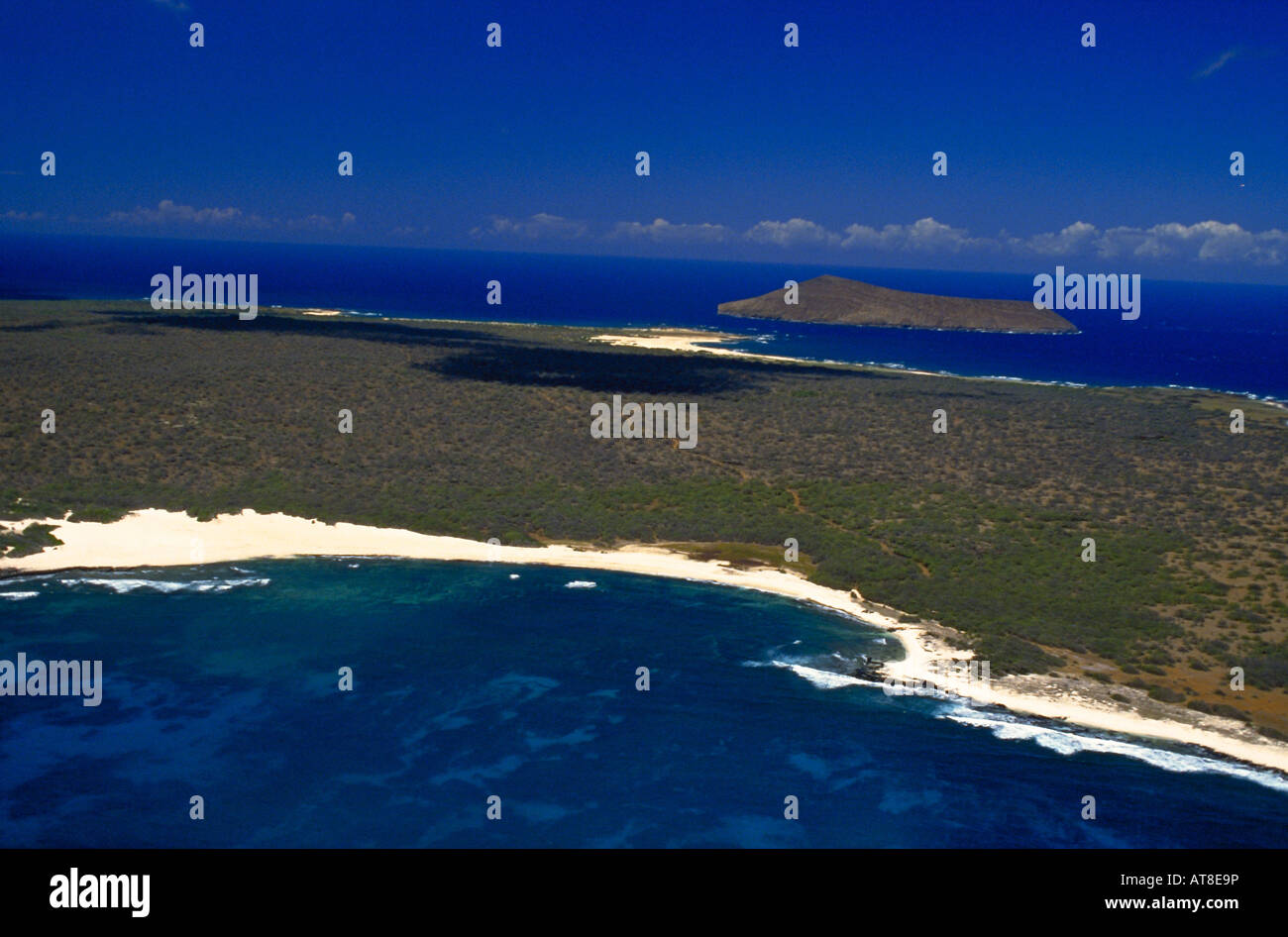 Aerial of island with beach and coastline, Niihau Stock Photo - Alamy