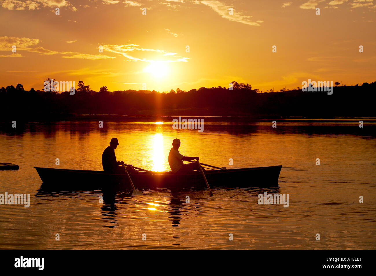 oar row sundown Stock Photo - Alamy