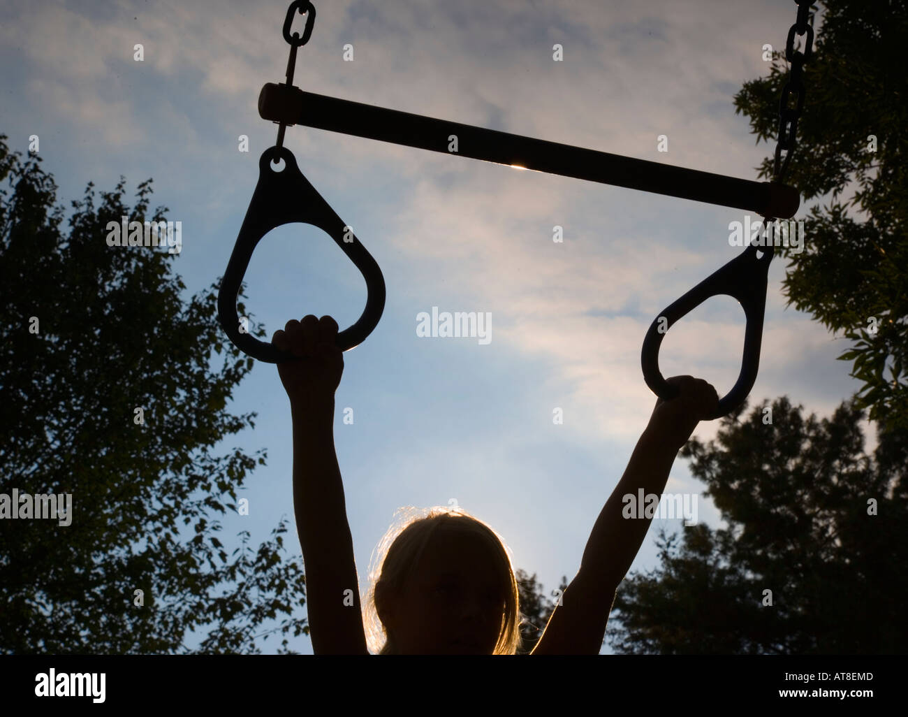 Child playground rings hi-res stock photography and images - Alamy