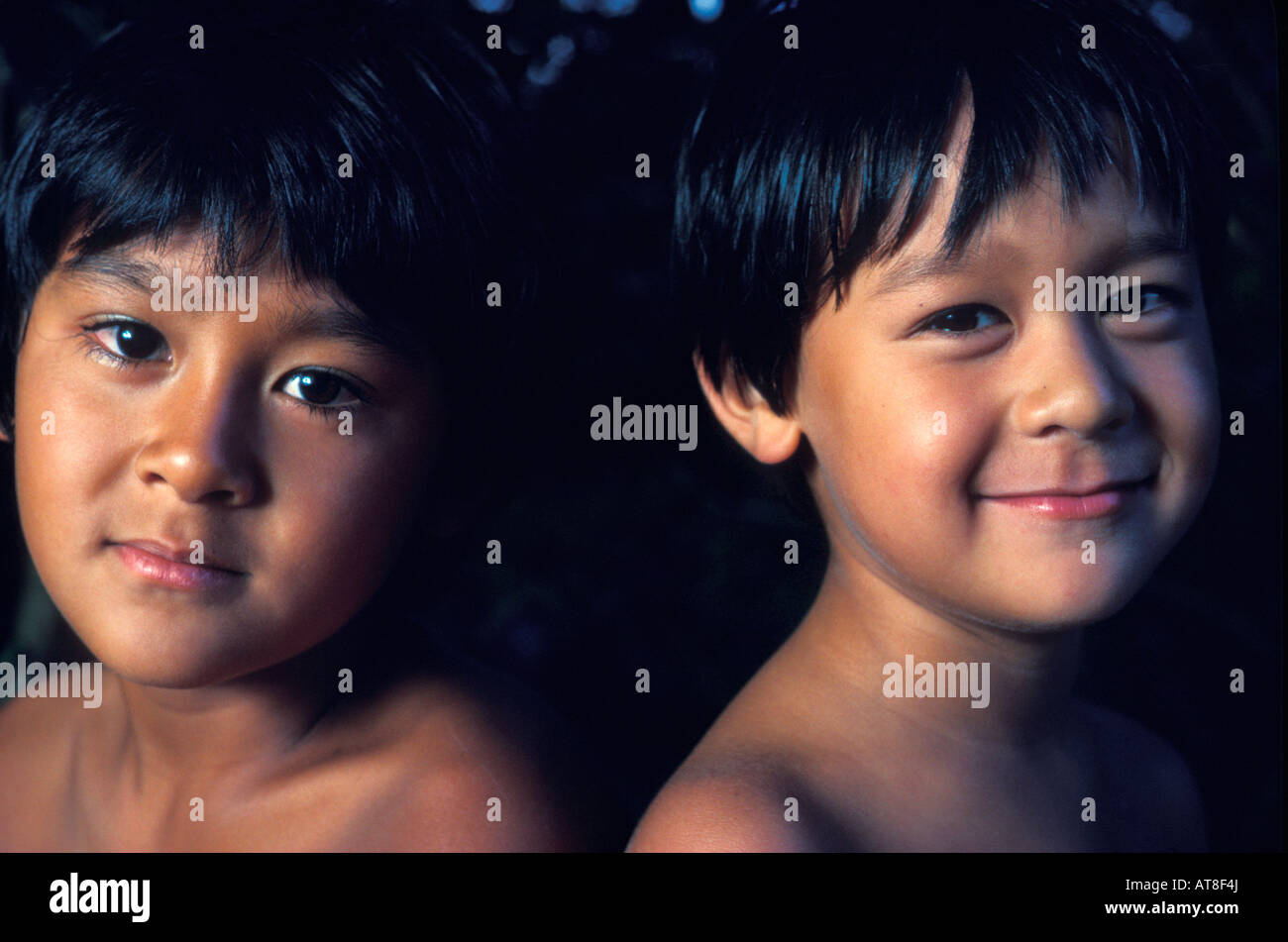 Portrait of two island boys Stock Photo - Alamy