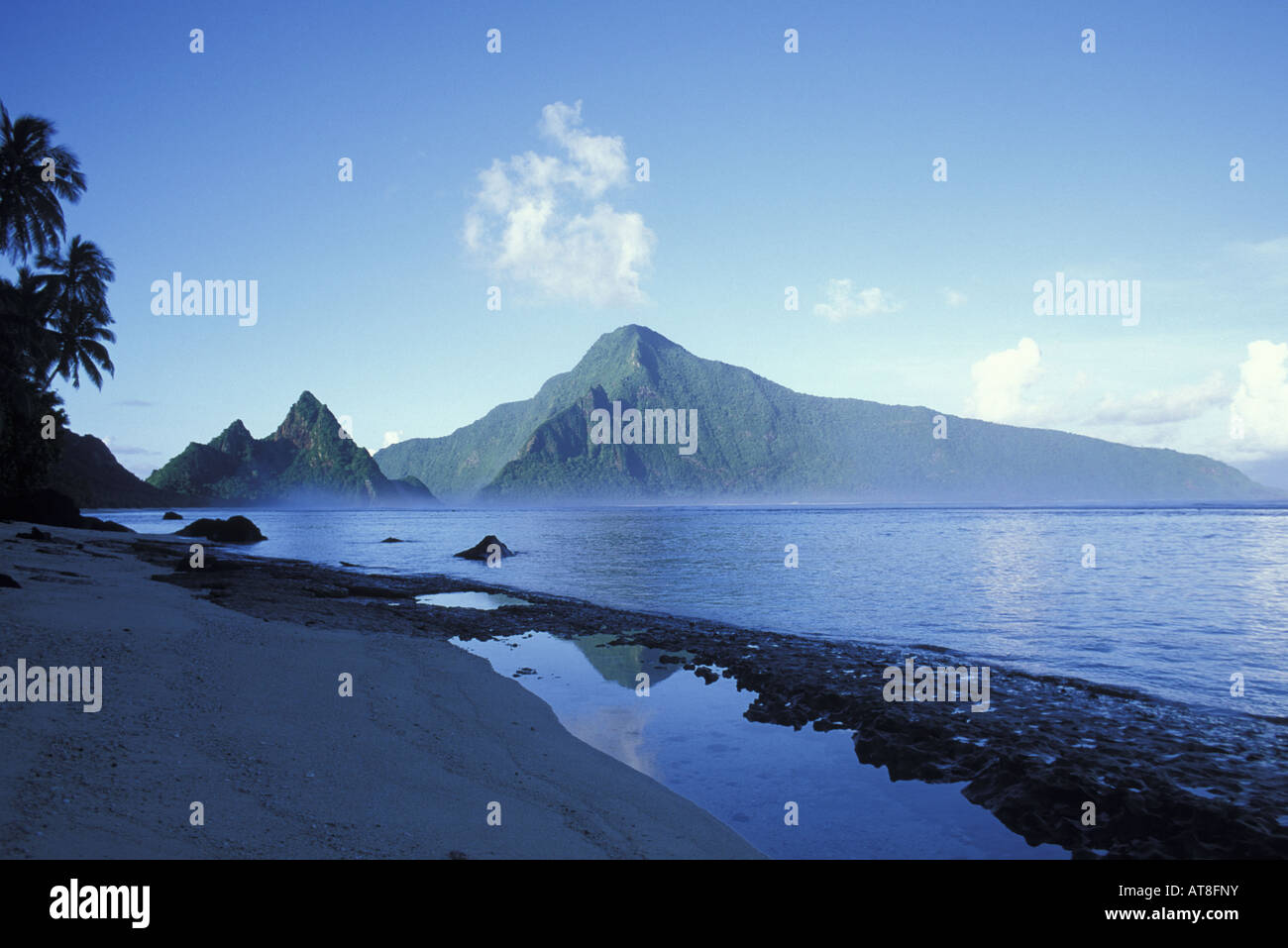 Ofu Beach with Olosega offshore, American Samoa Stock Photo - Alamy