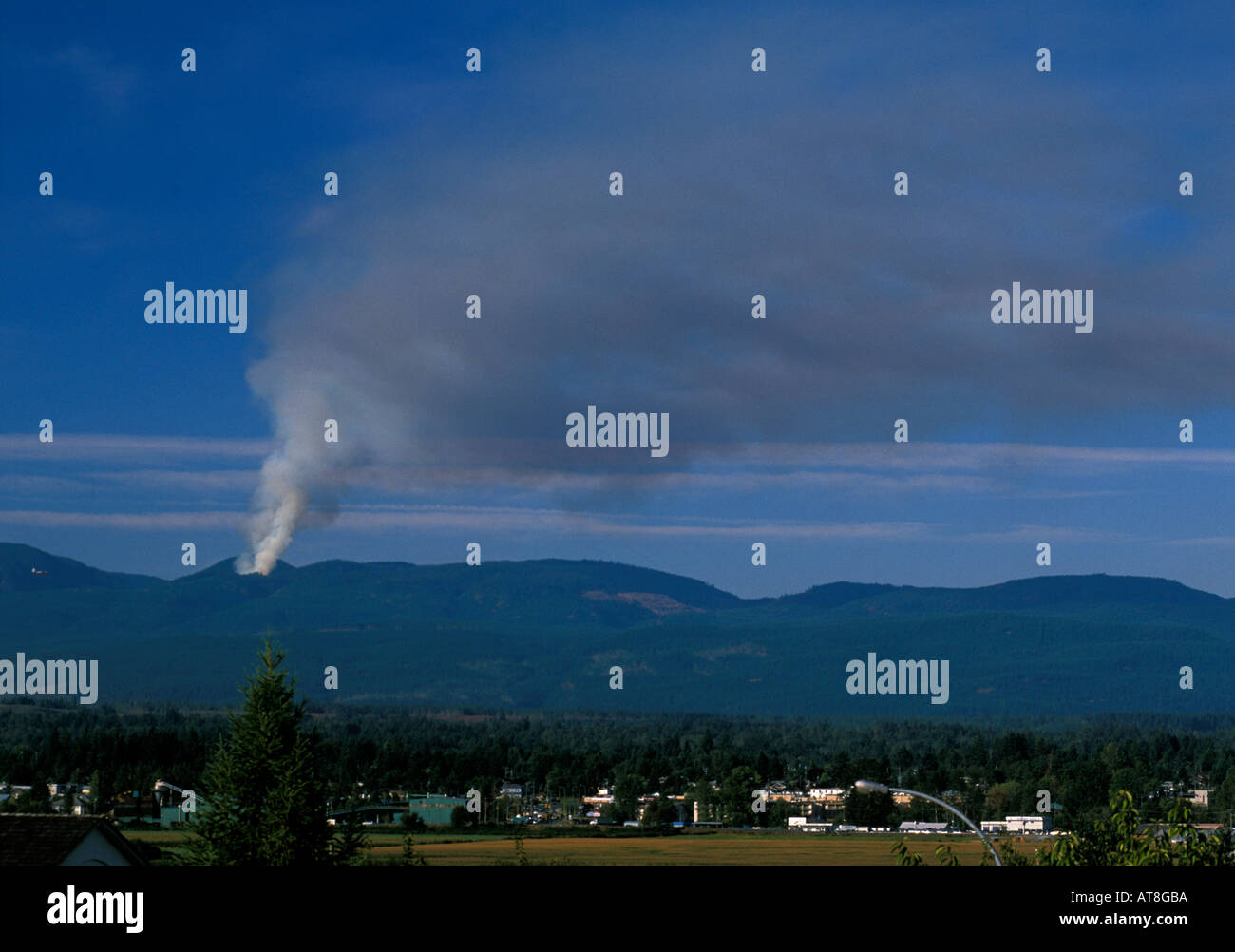 Forest Fire In The Comox Valley, Vancouver Island, British Columbia ...