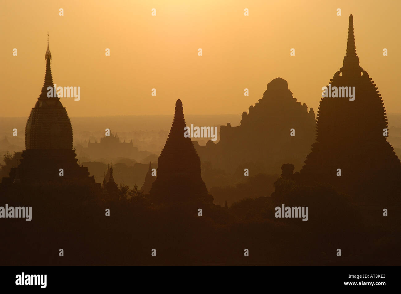 sunrise temples Plains of Bagan Burma Myanmar Stock Photo - Alamy