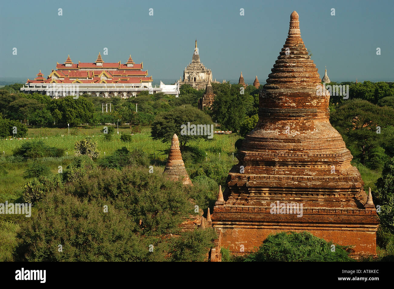 Bagan Museum and Bagan temples Bagan plain Burma Myanmar Stock Photo ...